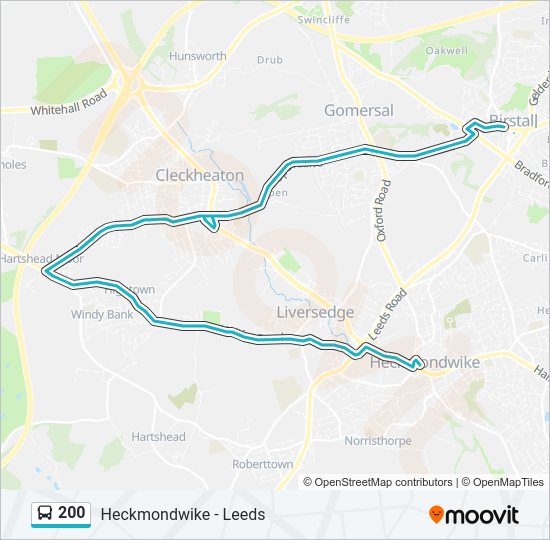 200 Route: Schedules, Stops & Maps - Heckmondwike (Updated)