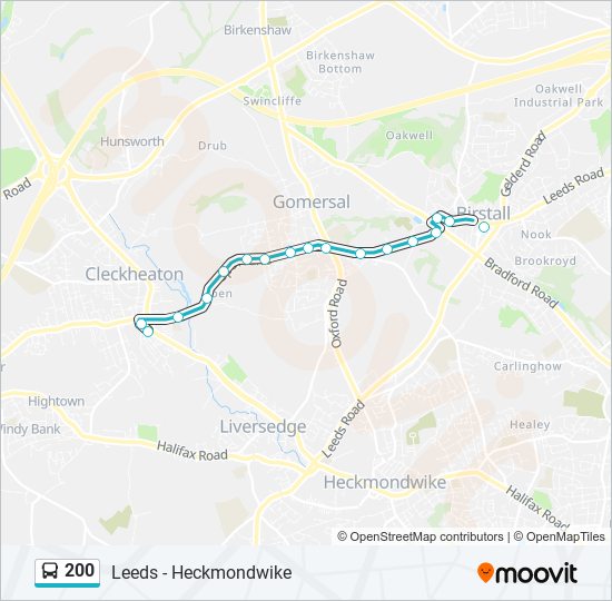 200 Route: Schedules, Stops & Maps - Cleckheaton (Updated)