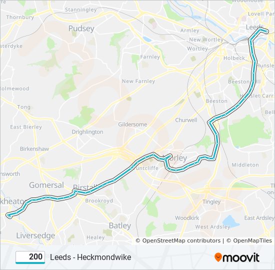 200 Route: Schedules, Stops & Maps - Cleckheaton (Updated)