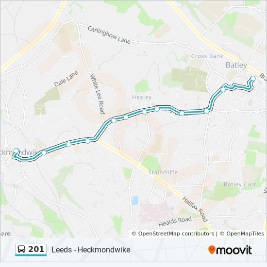 201 Route: Schedules, Stops & Maps - Batley Heckmondwike (Updated)