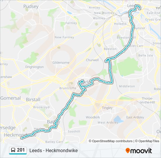 201 Route: Schedules, Stops & Maps - Heckmondwike (Updated)