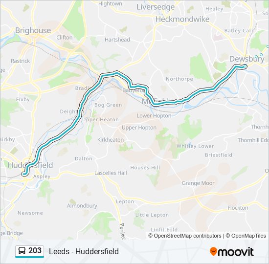 203 Route: Schedules, Stops & Maps - Dewsbury (Updated)