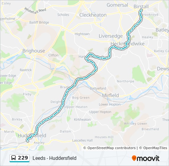 229 Route: Schedules, Stops & Maps - Birstall Huddersfield Town Centre