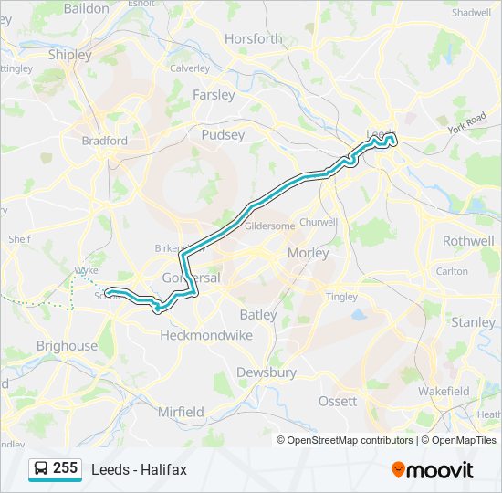 255 Route: Schedules, Stops & Maps - Leeds City Centre (Updated)