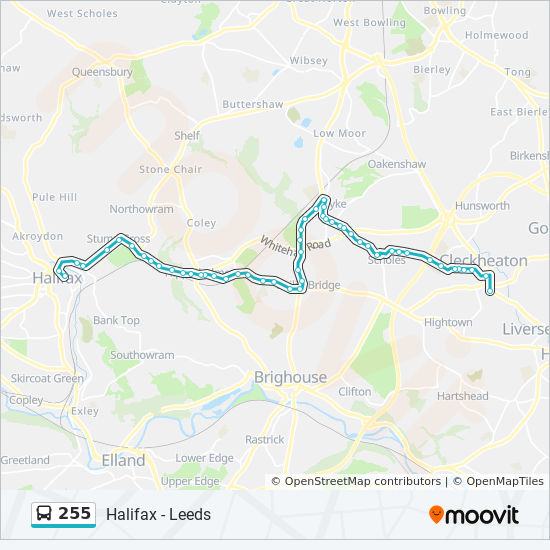 255 Route: Schedules, Stops & Maps - Cleckheaton Halifax Town Centre ...