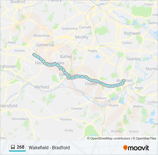 268 Route: Schedules, Stops & Maps - Cleckheaton (Updated)