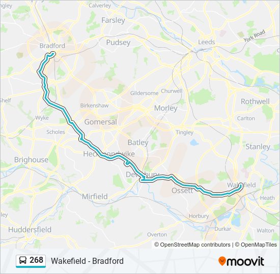 268 Route: Schedules, Stops & Maps - Bradford City Centre (Updated)