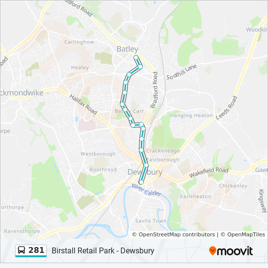 281 Route: Schedules, Stops & Maps - Batley Dewsbury (Updated)