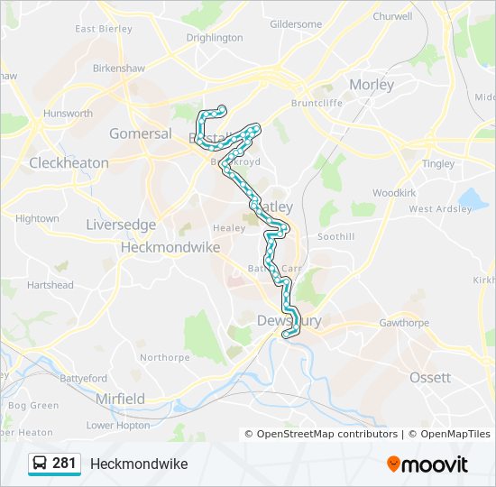 281 Route: Schedules, Stops & Maps - Birstall (Updated)