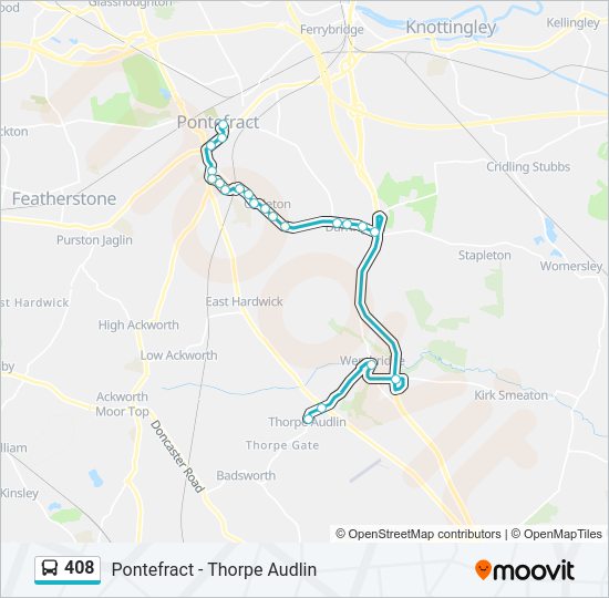408 Route: Schedules, Stops & Maps - Thorpe Audlin (Updated)
