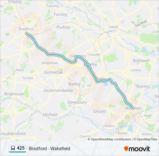 425 Route: Schedules, Stops & Maps - Bradford City Centre (Updated)