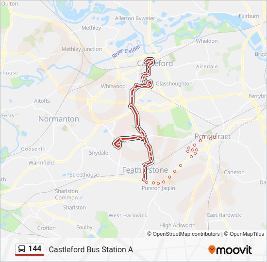144 Route: Schedules, Stops & Maps - Castleford Bus Station A (Updated)