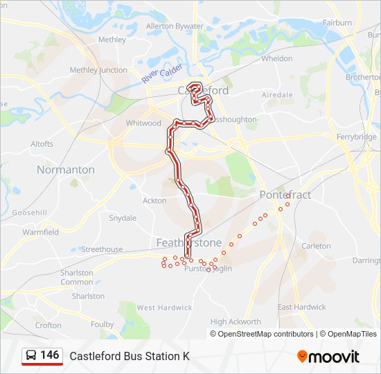 146 Route: Schedules, Stops & Maps - Castleford Bus Station K (Updated)