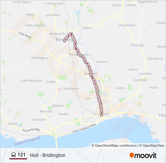 121 Route: Schedules, Stops & Maps - Beverley (Updated)