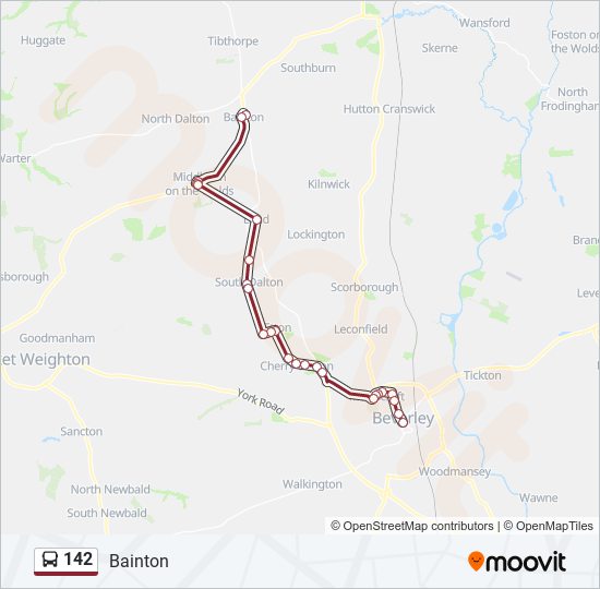 142 Route: Schedules, Stops & Maps - Bainton (Updated)
