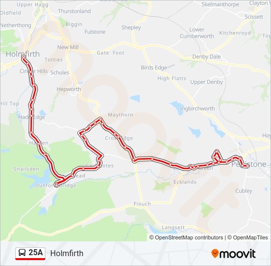 25A Route: Schedules, Stops & Maps - Holmfirth (Updated)