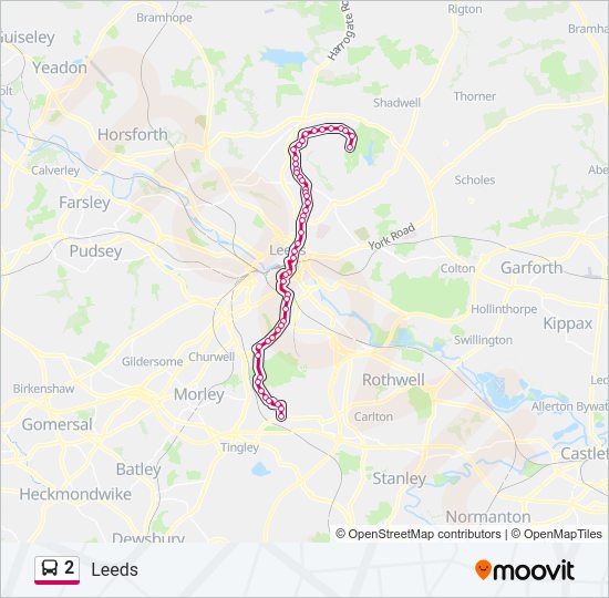 2 Route: Schedules, Stops & Maps - Roundhay (Updated)
