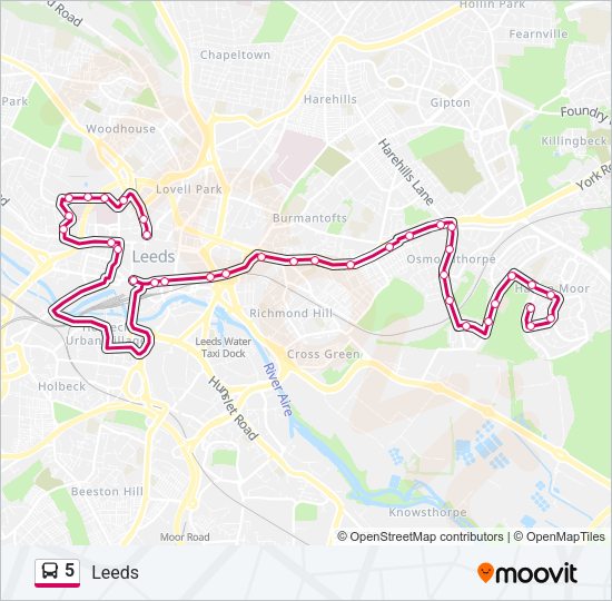 5 Route: Schedules, Stops & Maps - Leeds Albion St (Updated)