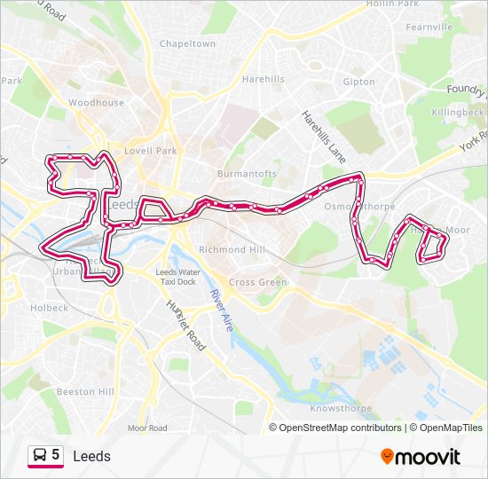 5 Route: Schedules, Stops & Maps - Leeds Albion St (Updated)