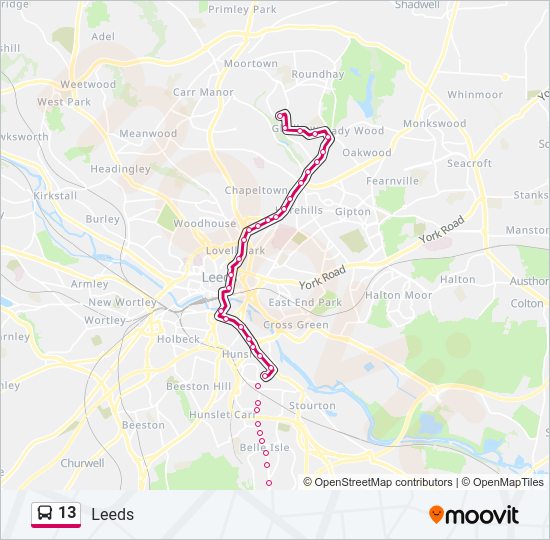 13 Route: Schedules, Stops & Maps - Gledhow (Updated)