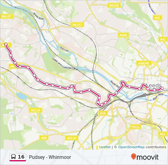 16 Route: Schedules, Stops & Maps - Bramley Leeds City Centre