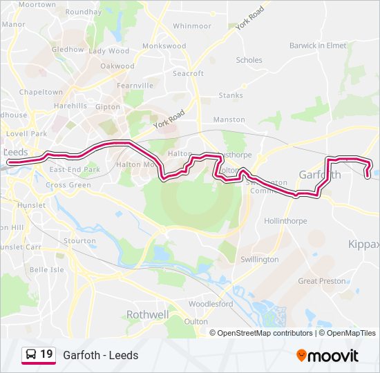 19 Route: Schedules, Stops & Maps - Leeds City Centre (Updated)