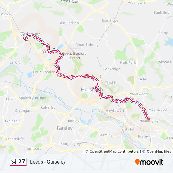 27 Route: Schedules, Stops & Maps - Guiseley Headingley (Updated)