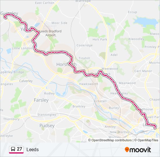 27 Route: Schedules, Stops & Maps - Leeds City Centre (Updated)