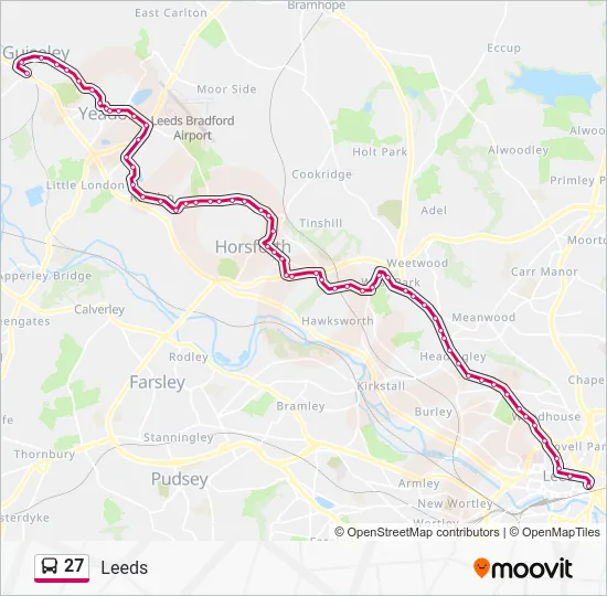 27 Route: Schedules, Stops & Maps - Guiseley Morrisons (Updated)