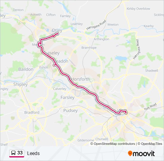 33 Route: Schedules, Stops & Maps - Leeds City Centre (Updated)