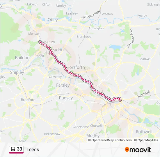 33 Route: Schedules, Stops & Maps - Leeds Bus Station (Updated)