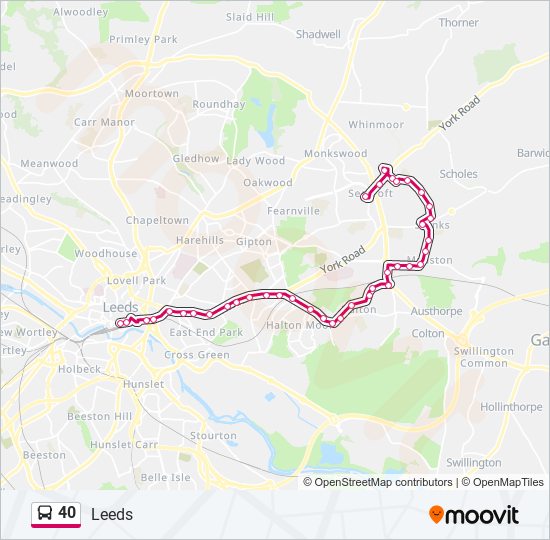 40 Route: Schedules, Stops & Maps - Leeds City Centre (Updated)