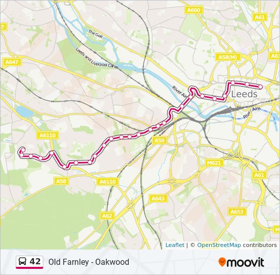 42 Route: Schedules, Stops & Maps - Farnley Leeds City Centre