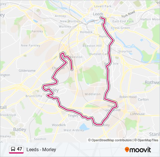 47 Route: Schedules, Stops & Maps - Leeds City Centre (Updated)