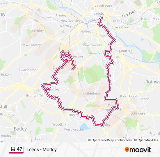 47 Route: Schedules, Stops & Maps - White Rose Centre (Updated)