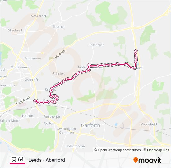 64 Route: Schedules, Stops & Maps - Aberford (Updated)