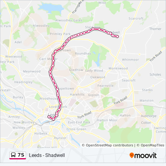 7s Route: Schedules, Stops & Maps - Leeds City Centre Shadwell (Updated)