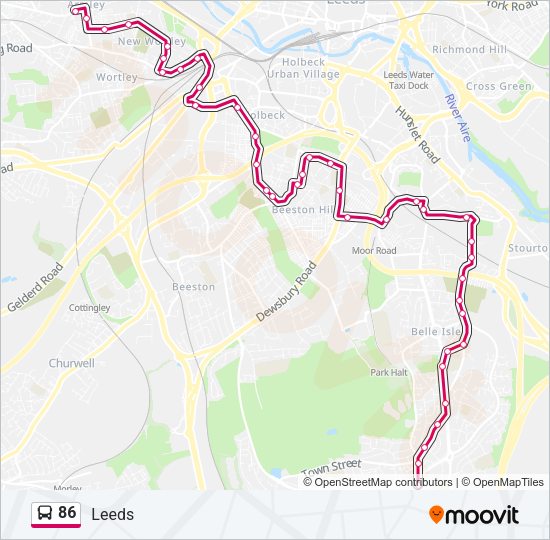 86 Route: Schedules, Stops & Maps - Armley Town Street (Updated)