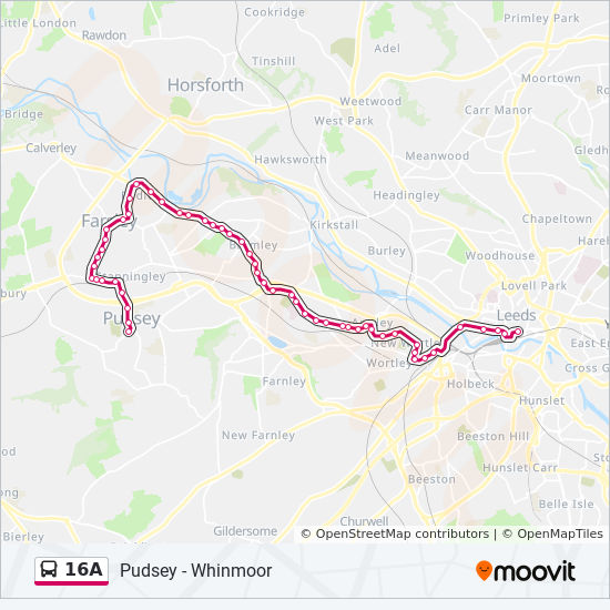 16a Route: Schedules, Stops & Maps - Pudsey Bramley (Updated)