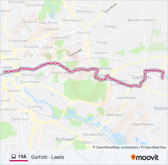19a Route: Schedules, Stops & Maps - Leeds City Centre (Updated)