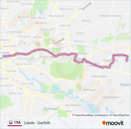 19A Route: Schedules, Stops & Maps - Leeds Boar Lane (Updated)