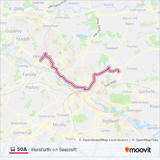 50a Route: Schedules, Stops & Maps - Horsforth Seacroft (Updated)