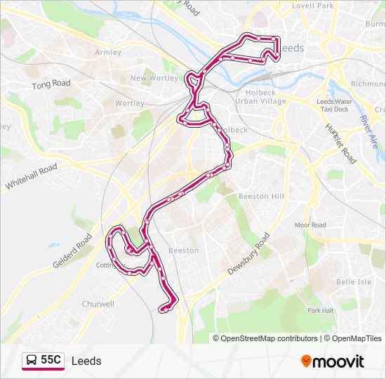 55c Route: Schedules, Stops & Maps - Leeds the Headrow L (Updated)