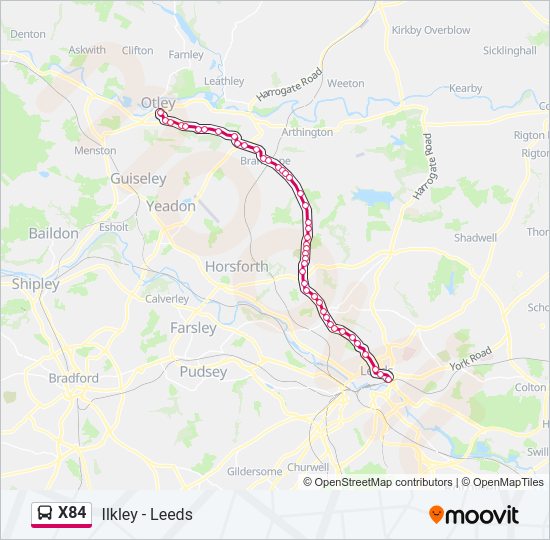X84 Route: Schedules, Stops & Maps - Otley (Updated)