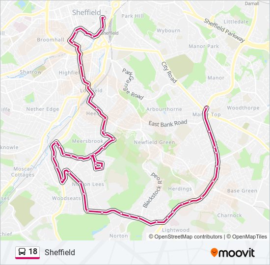 18 Route: Schedules, Stops & Maps - Manor Top (Updated)