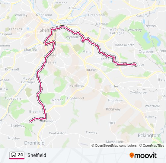 24 Route: Schedules, Stops & Maps - Woodhouse (Updated)