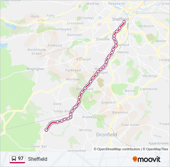 97 Route: Schedules, Stops & Maps - Sheffield Centre (Updated)