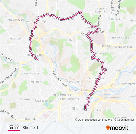 97 Route: Schedules, Stops & Maps - Sheffield Centre (Updated)