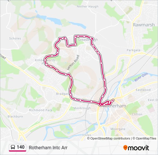 140 Route: Schedules, Stops & Maps - Rotherham Intc Arr (Updated)