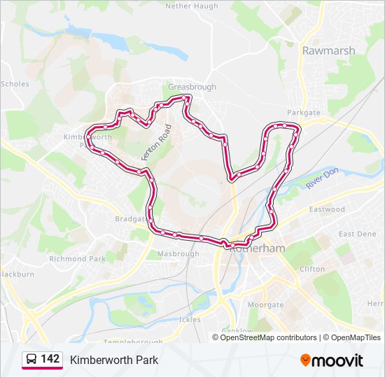 142 Route: Schedules, Stops & Maps - Kimberworth Park (Updated)